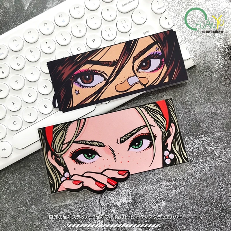 JDM beauty eyes car decoration reflective sticker motorcycle electric ...