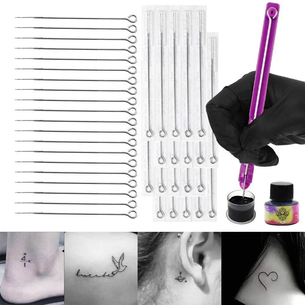 Kit de tatouage 3D Hand Poke and Stick,encre de tatouage DIY,ensemble pour l'art corporel ...