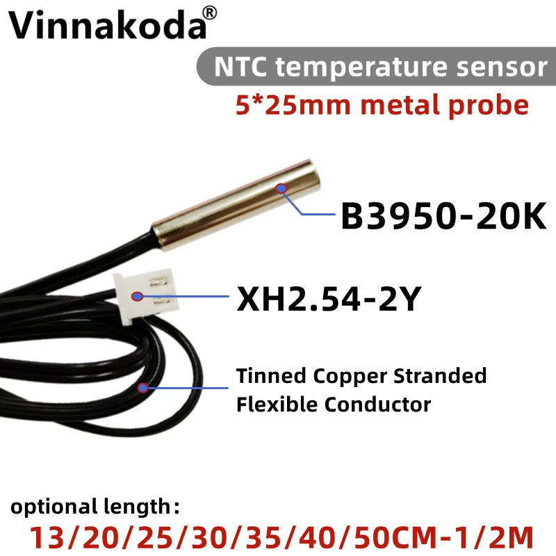 1PCS-NTC-Thermistor-Temperature-Sensor-B3950-20K-1-Waterproof-Probe-Air ...