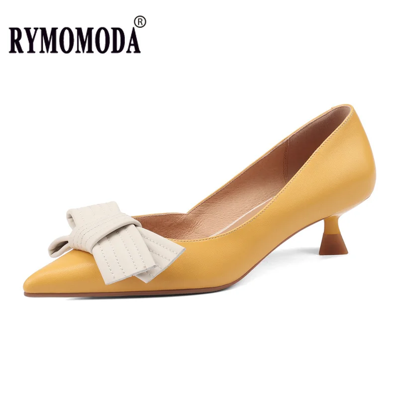 Mid-Heels-Mulheres-Bombas-Pele-De-Carneiro-Couro-Genu-no-Dedo-Apontado ...