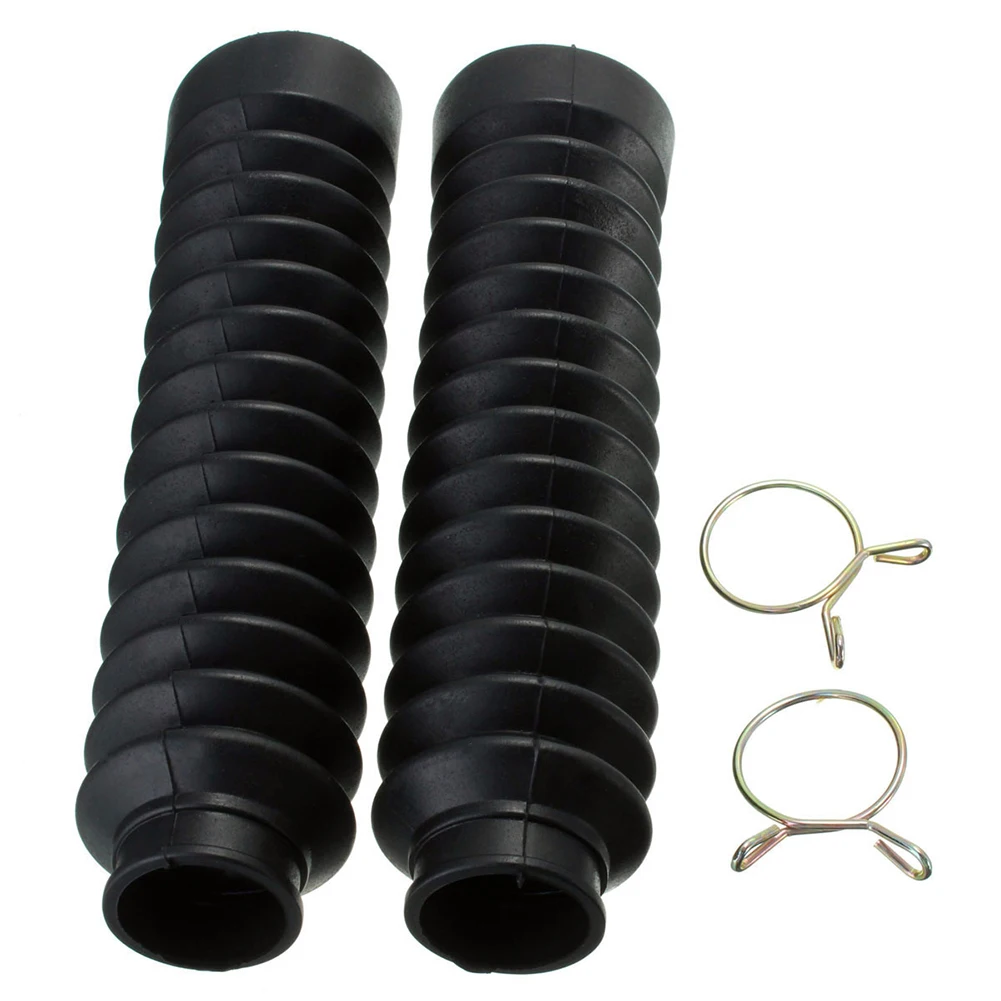 2pcs Universal Fork Bellows Front Black Motorcycle Rubber Front Fork ...