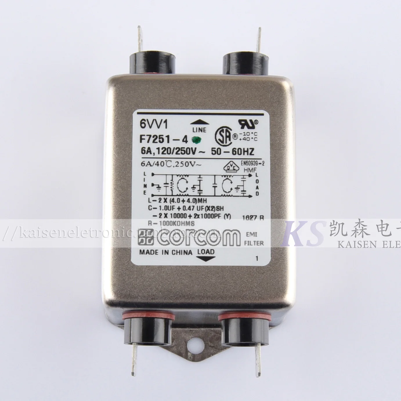 Corcom F7251 4 6v1 6A, Filtro anti interferencia electromagnética VDE ...