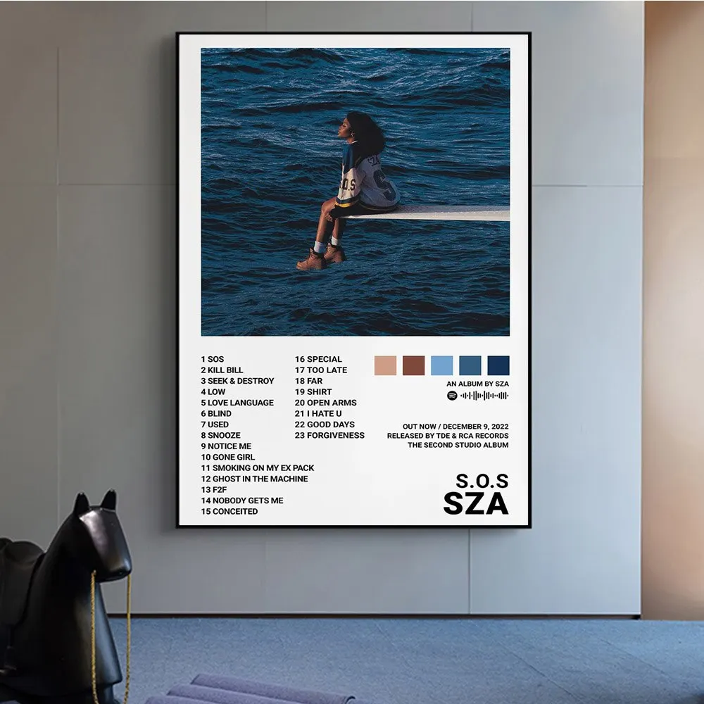SZA-SOS-Album-Tracklist-Poster-Frameless-Modern-Rapper-Star-Canvas-Wall ...