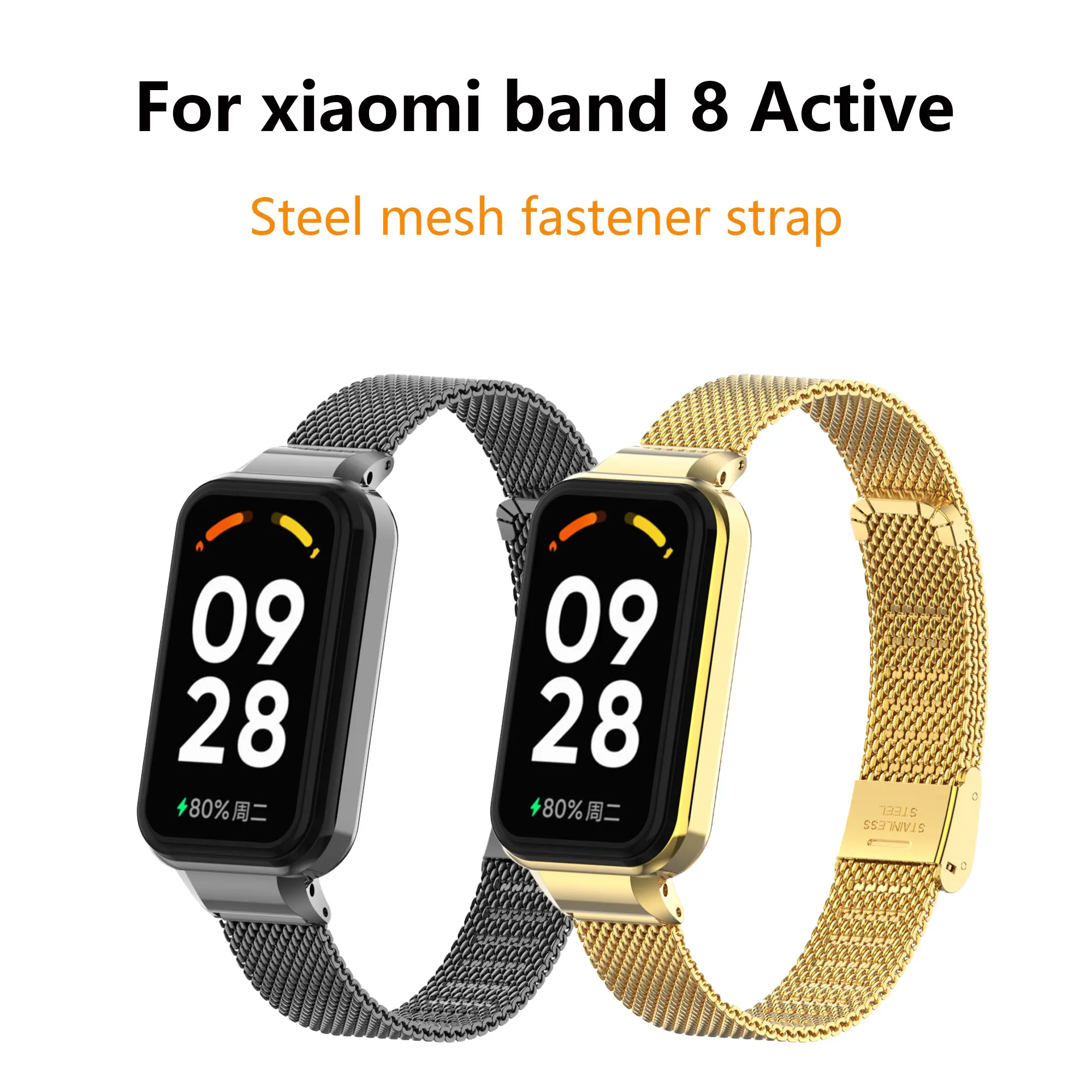 Stainless-Steel-Straps-For-Xiaomi-Mi-band-8-Active-Watchband-Luxury ...