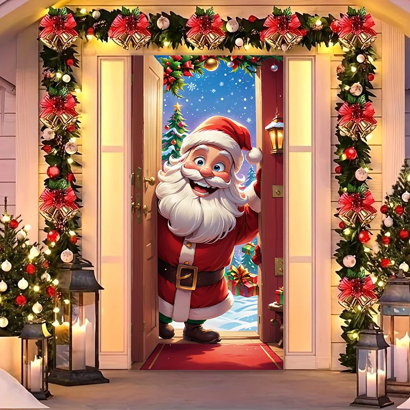 Christmas style door, easy to install and disassemble, stain resistant ...