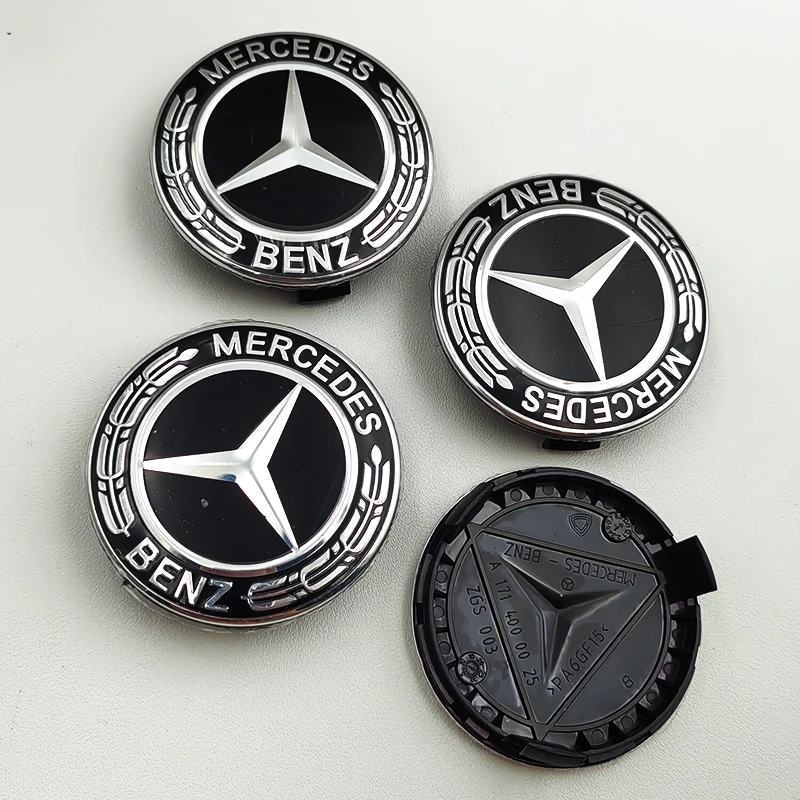 Tapas-centrales-de-rueda-de-coche-Accesorios-Negros-4-piezas-75mm-para ...