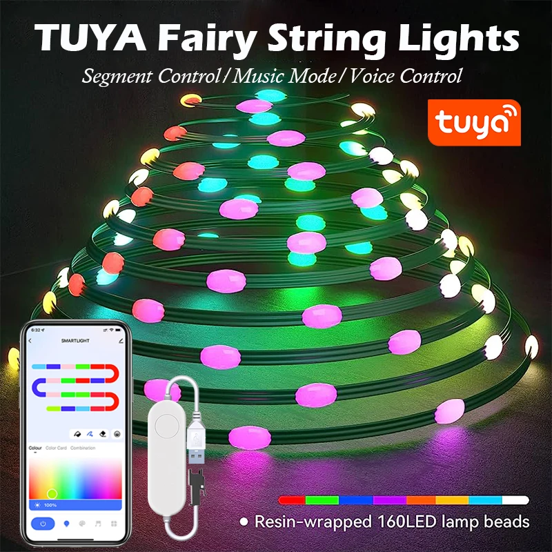 TUYA-LED-String-200-Led-20M-Christmas-Tree-Fairy-String-Party-Light ...