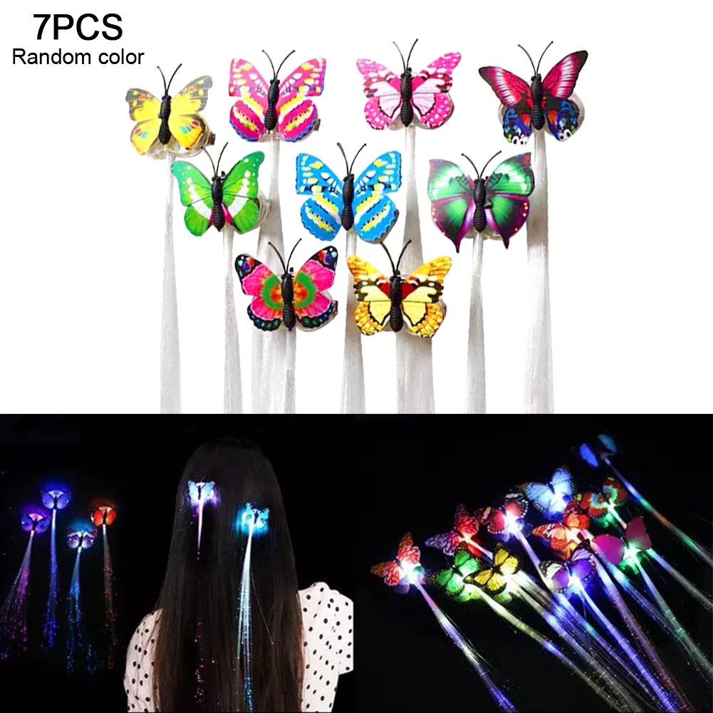 7pcs-Multicolor-LED-Hair-Braid-Plastic-Butterflies-Glowing-Braid-Party ...