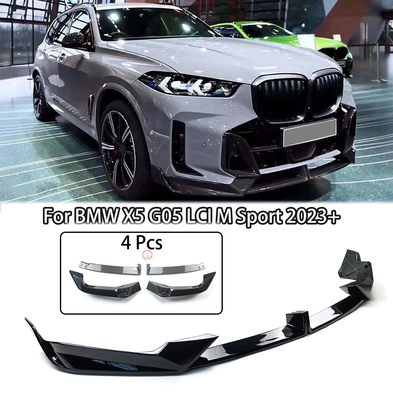Front Bumper Lip For BMW X5 G05 LCI M Sport 2023+ Car Diffuser Splitter ...