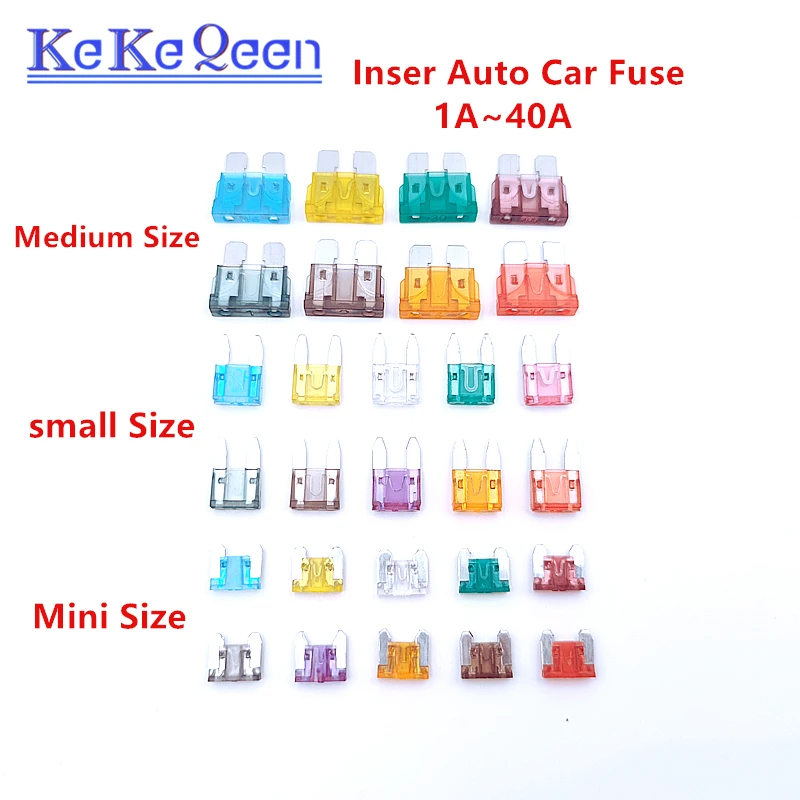 10Pcs/Lot Inser Auto Car Fuse 1A 2A 3A 5A 7.5A 10A 15A 20A 25A 30A 35A ...