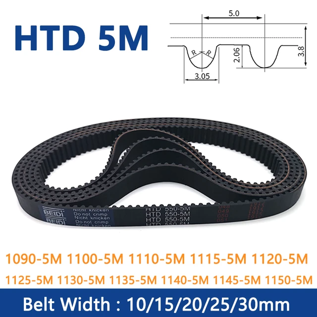 HTD 5M Synchronous Timing Belt C=1270/1290/1295/1300 Width, 46% OFF