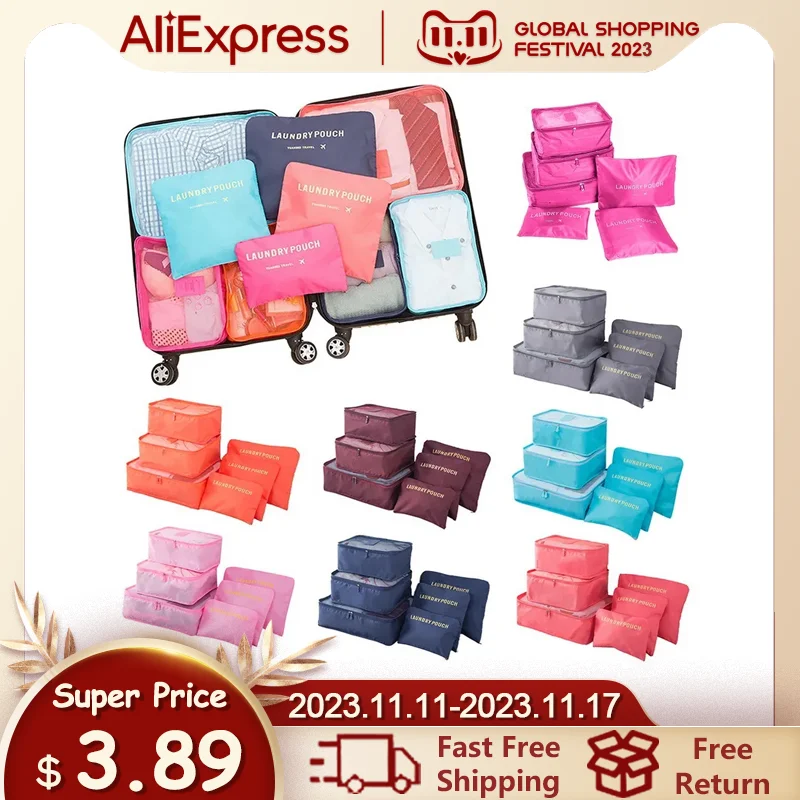 6pcs-Set-Travel-Storage-Bags-Suitcase-Packing-Set-Storage-Cases ...