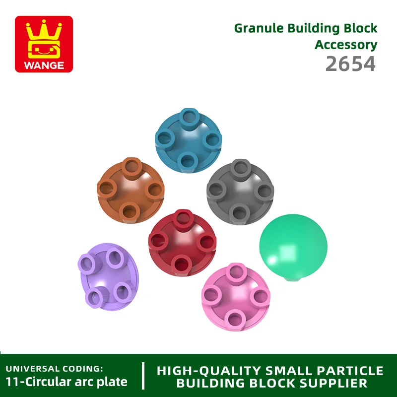 Wange270PCS-Lot-2x2-Round-Buckle-Block-Moc-Color-Accessories-Compatible ...
