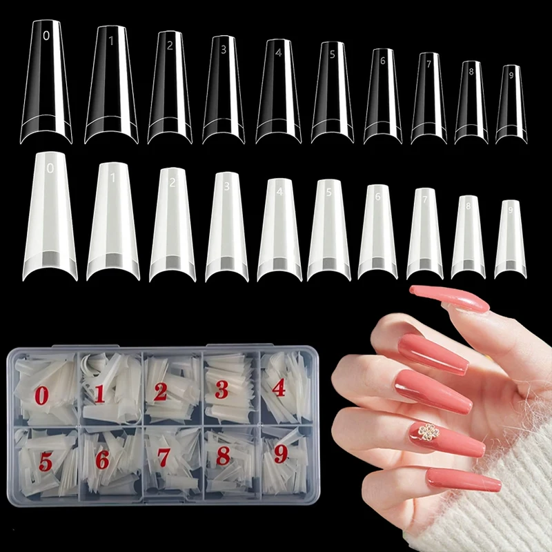 500pcs french Coffin Dancer Nail Tips Acrylic Nail Artificial Half ...