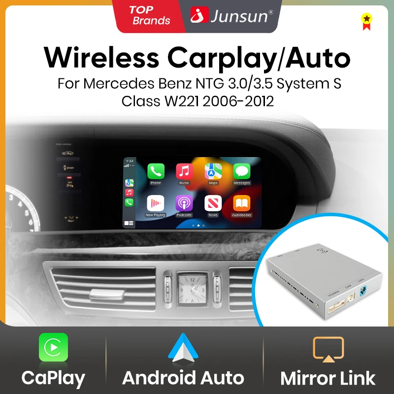 Junsun Wireless Carplay Android Auto Module Box for Mercedes Benz NTG 3 ...