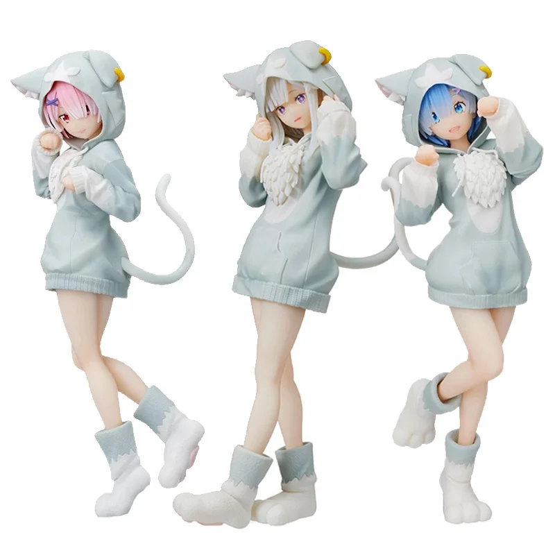 18cm anime rem figura emilia cat re: zero começando a vida em outro ...