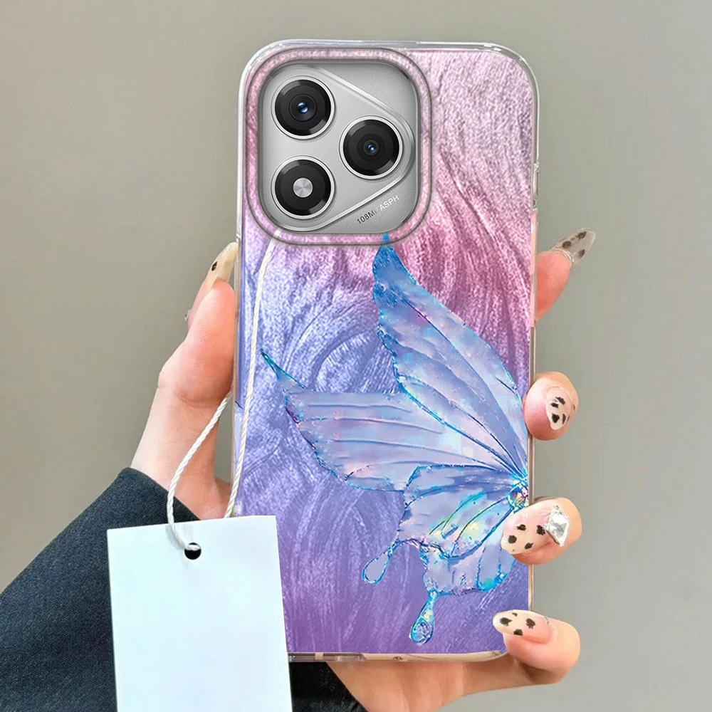 Elegant Silver Butterfly Textured Phone Case - Luxury Laser Design ...