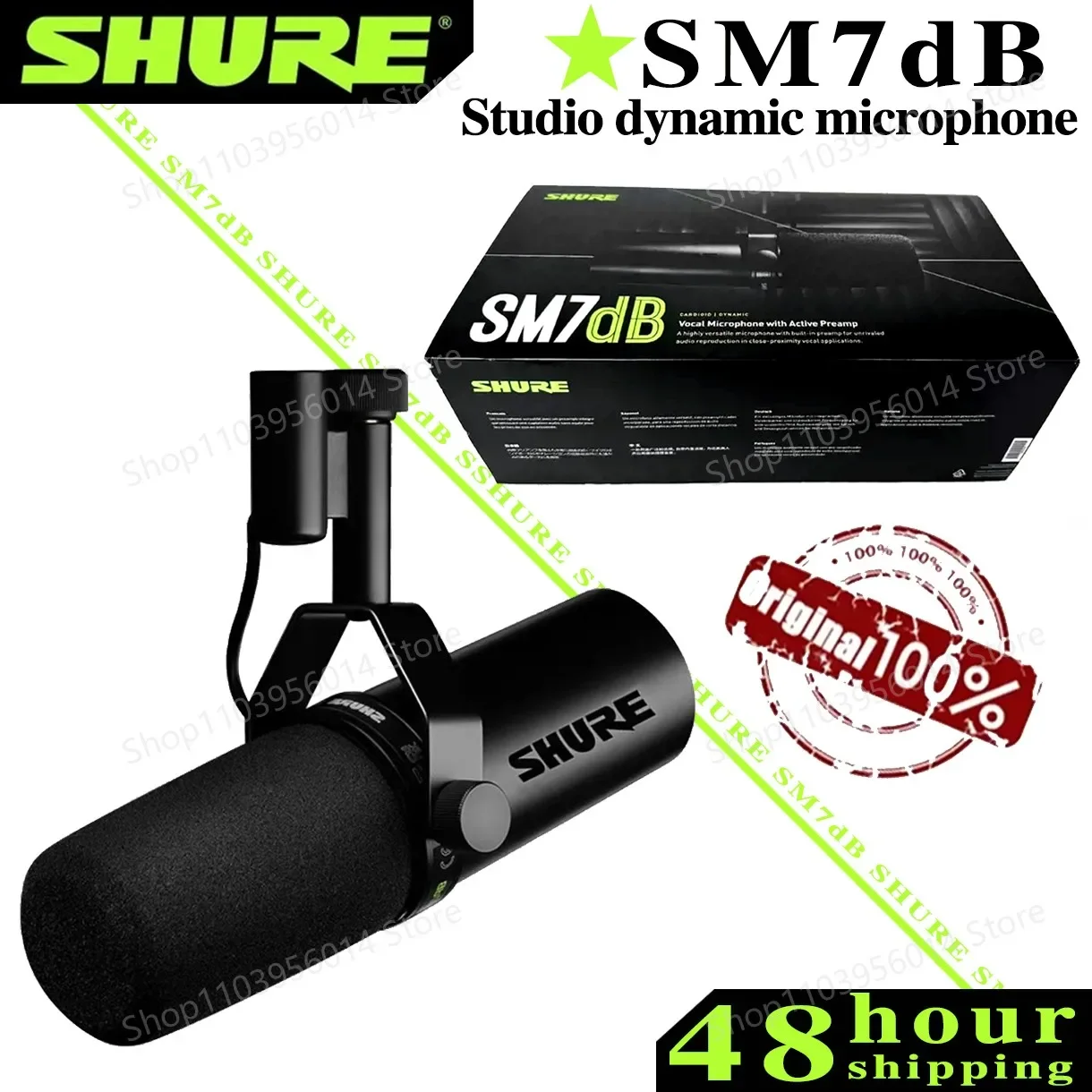 Shure-sm7db-microfone-din-mico-com-pr-amplificador-embutido-sm7db-est ...