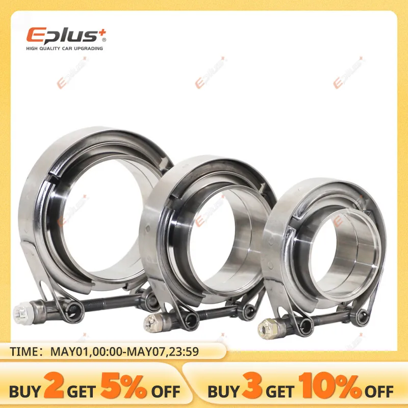 Eplus-Car-304-Stainless-Steel-V-Band-Clamp-Turbo-Exhaust-Pipe-Vband ...