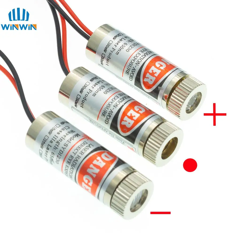 650nm-5mW-Red-Point-Line-Cross-Laser-Module-Head-Glass-Lens-Focusable ...