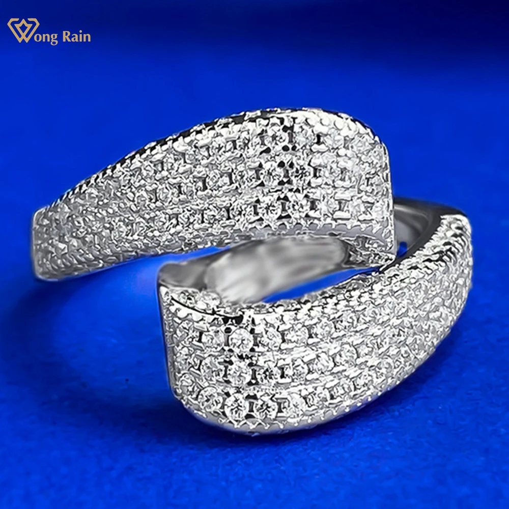 Wong Rain Personality 100% 925 Sterling Silver Lab Sapphire Gemstone ...