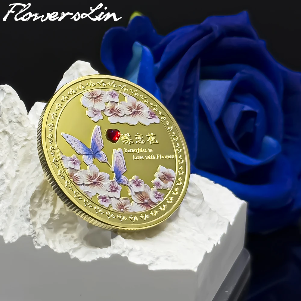 FlowersLin-Romantic-Love-Commemorative-Coin-Butterflies-in-Love-with ...