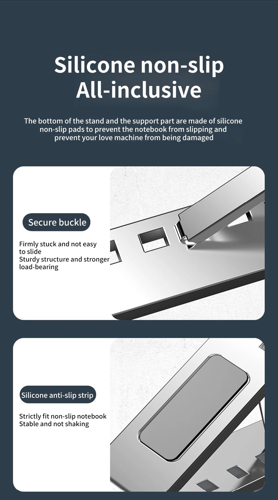 Double couche grise - Support Pliable en Aluminium pour Ordinateur ...