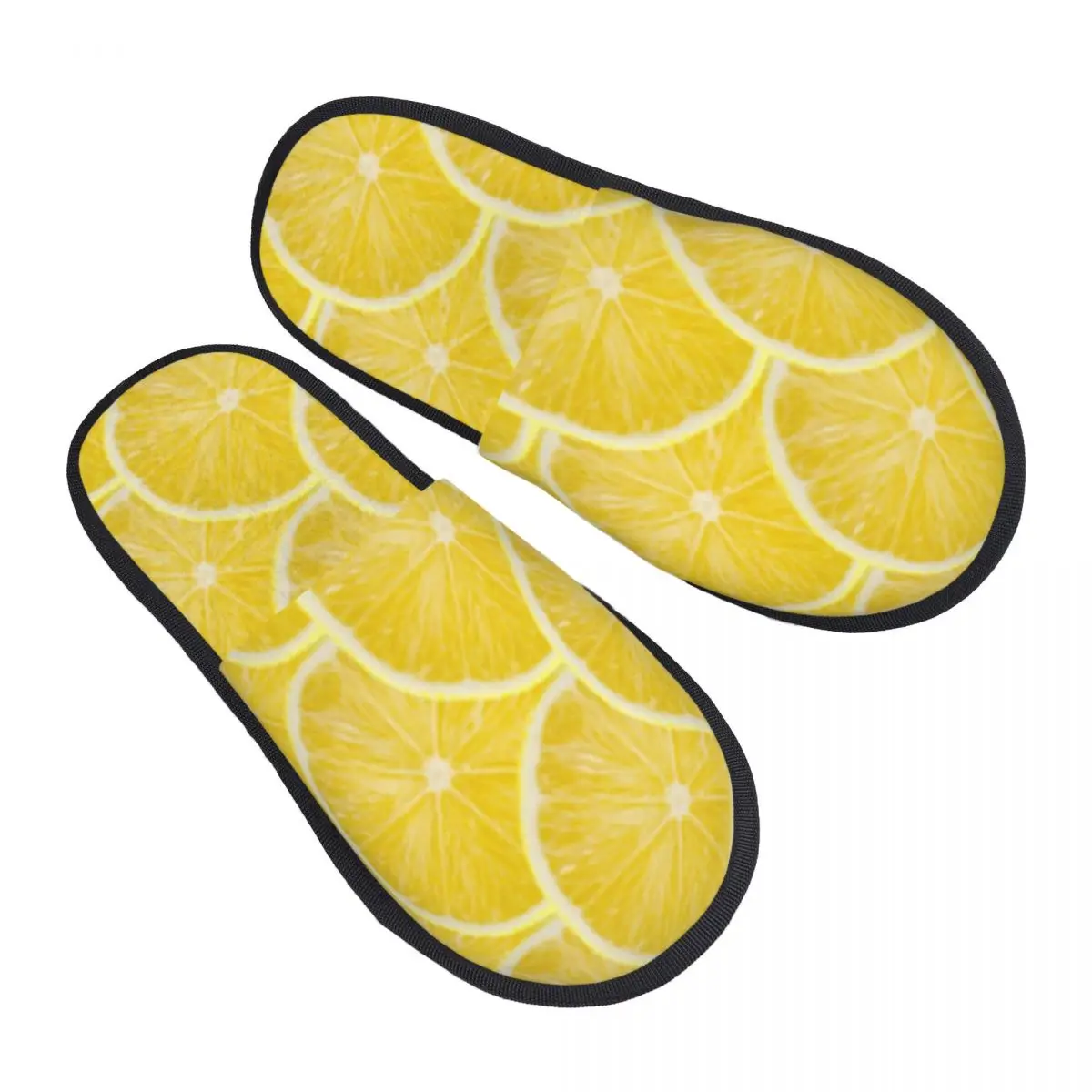 Plush-Indoor-Slippers-Juicy-Yellow-Slice-Of-Lemon-Warm-Soft-Shoes-Home ...