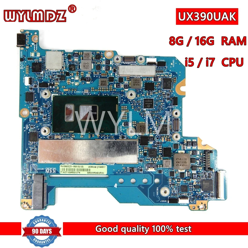 UX390UAK-i5-7200-i7-7500CPU-8GB-16GB-RAM-notebook-Mainboard-REV1-2-For ...