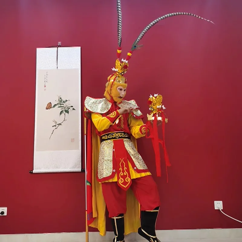 Red Sun Wukong Costumes Suit For Men Great Sage Equal to Heaven Monkey ...