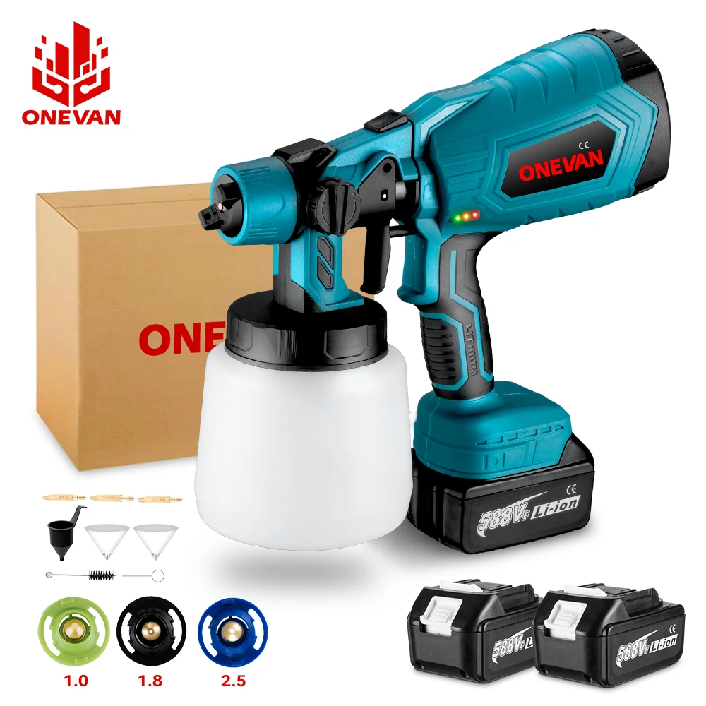 ONEVAN-Electric-Spray-Gun-1000ML-Cordless-Paint-Sprayer-Home-DIY-Auto ...