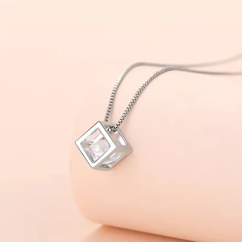 Fine-925-Sterling-Silver-Crystal-charms-chain-Necklace-cute-gift-45 ...