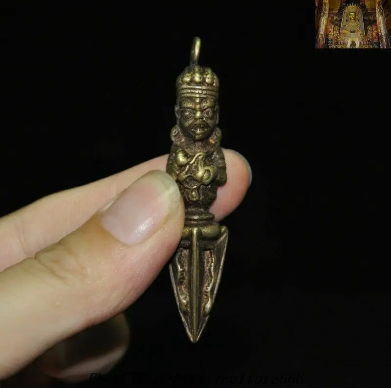 Old-Tibet-Buddhism-Temple-Bronze-Phurpa-Vajra-Dorje-Dagger-Faqi-Amulet ...