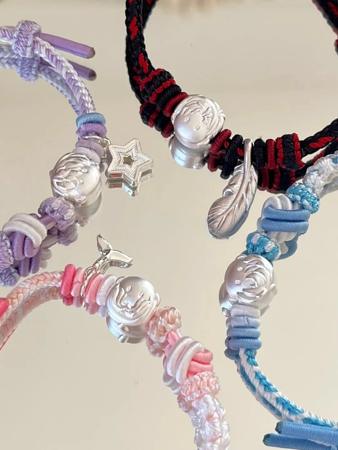 Amor y espacio profundo S999 pulsera de plata esterlina cola de sirena ...