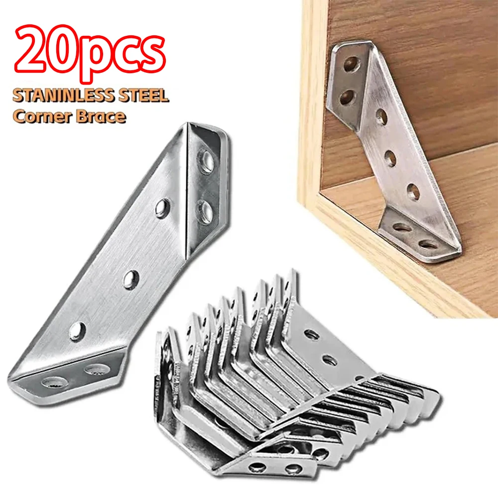 10-20-40-50pcs-Thickened-Stainless-Steel-Angle-Code-90-Degrees-Right ...