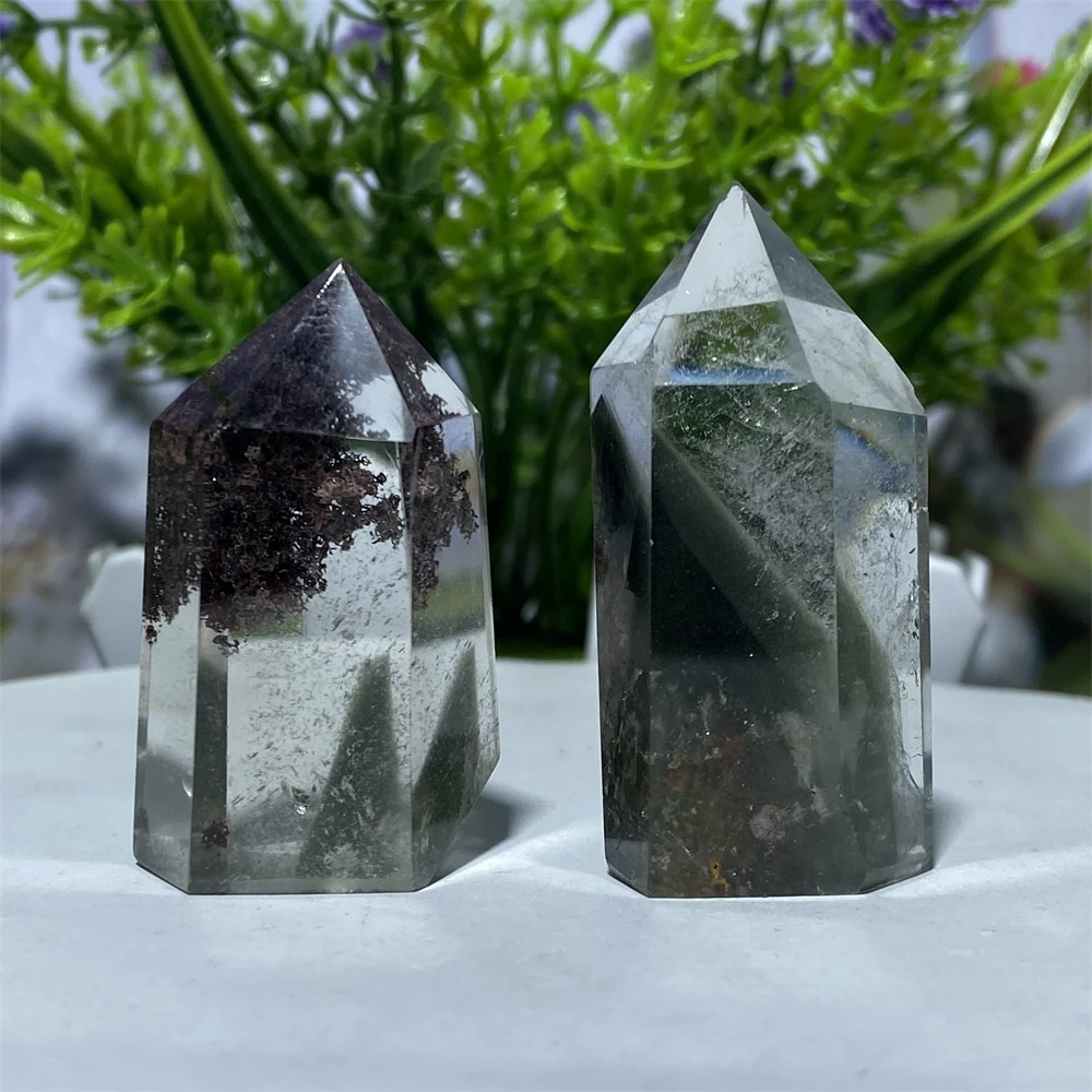 Natural-Ghost-Phantom-Quartz-Crystal-Gem-Specimen-Hexagon-Prism-Tower ...