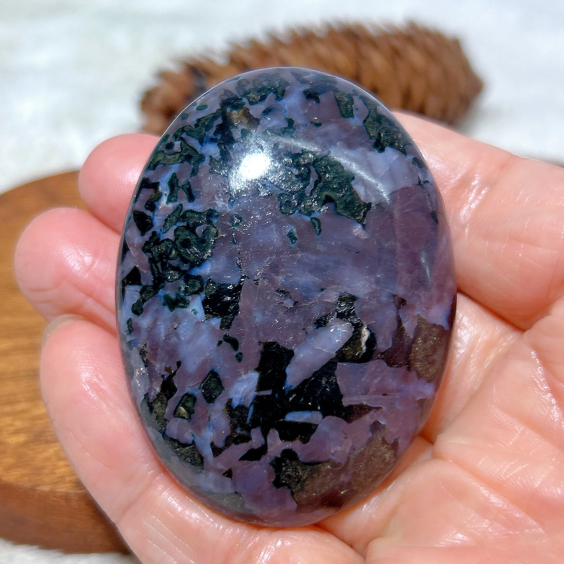 High-Quality-Natural-Crystal-Indigo-Gabbro-Palm-Gemstones-Healing ...