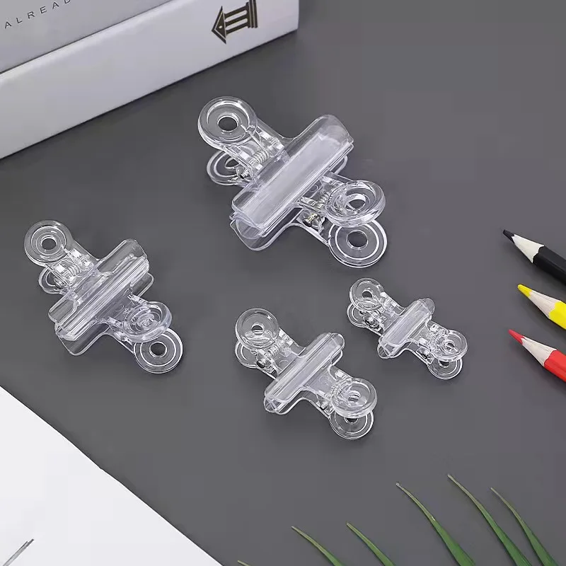 50 Pcs Transparent Plastic Clip Stationery Office Supplies Household ...