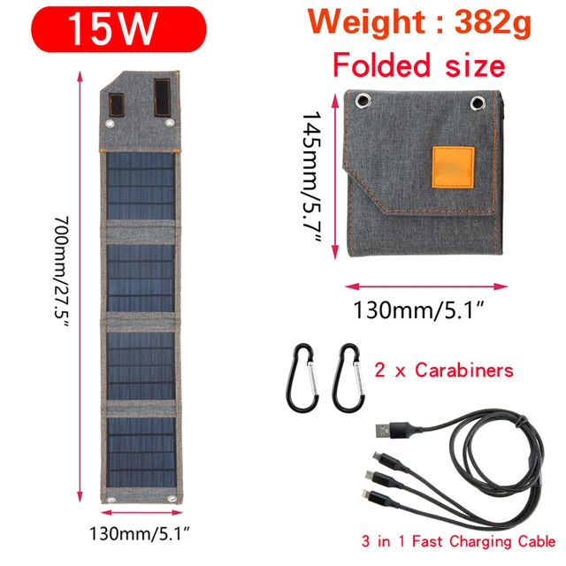 50W ETFE Folding Solar Panel Waterproof Outdoor Hiking Solar Charger ...