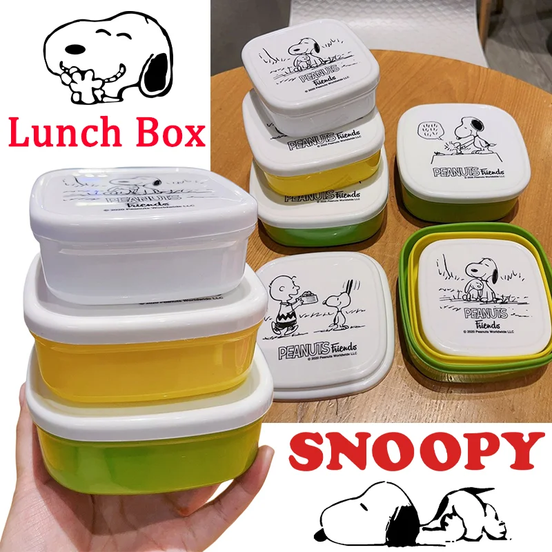 3pcs-Snoopy-Lunch-Box-Portable-Cartoon-Students-Fruit-Case-Set-Office ...