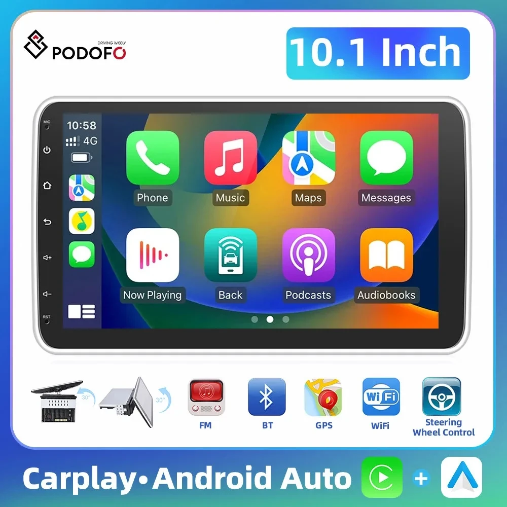 Podofo 1 Din Android 11 Car Radio Stereo WIFI Android Auto Carplay GPS ...