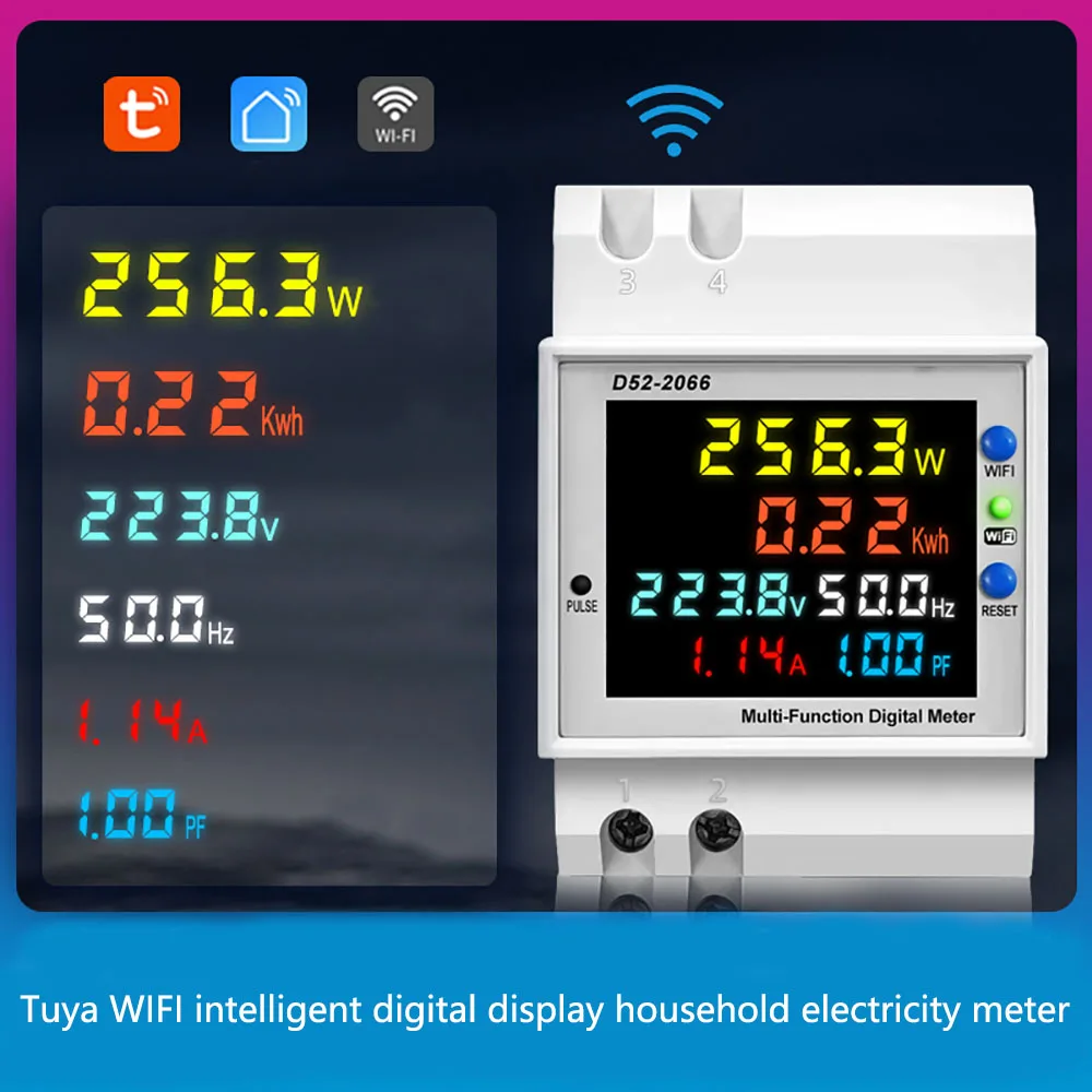Tuya-Smart-WiFi-din-rail-AC-monitor-40-300V100A-Voltage-Current-Power ...