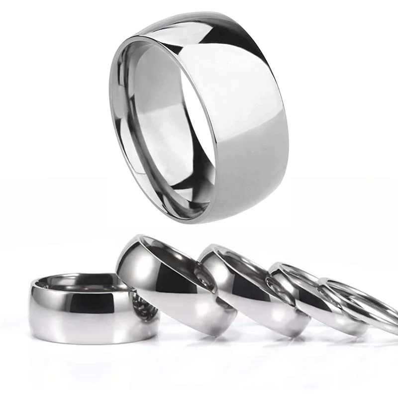 Trendy-4mm-6mm-8mm-12mm-Titanium-Stainless-Steel-Pure-Dome-High ...