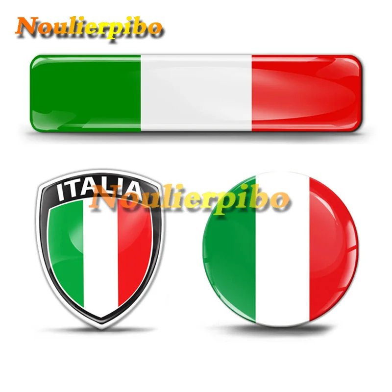3D-Gel-Silicone-Dome-Italian-Flag-Sticker-Die-Cut-Vinyl-Logo-Badge-Car ...