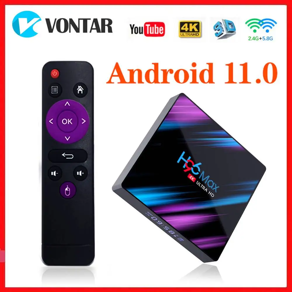 Vontar Smart TV Box Android 11.0 H96 MAX 4GB RAM 64GB ROM TVBOX 5G WiFi ...