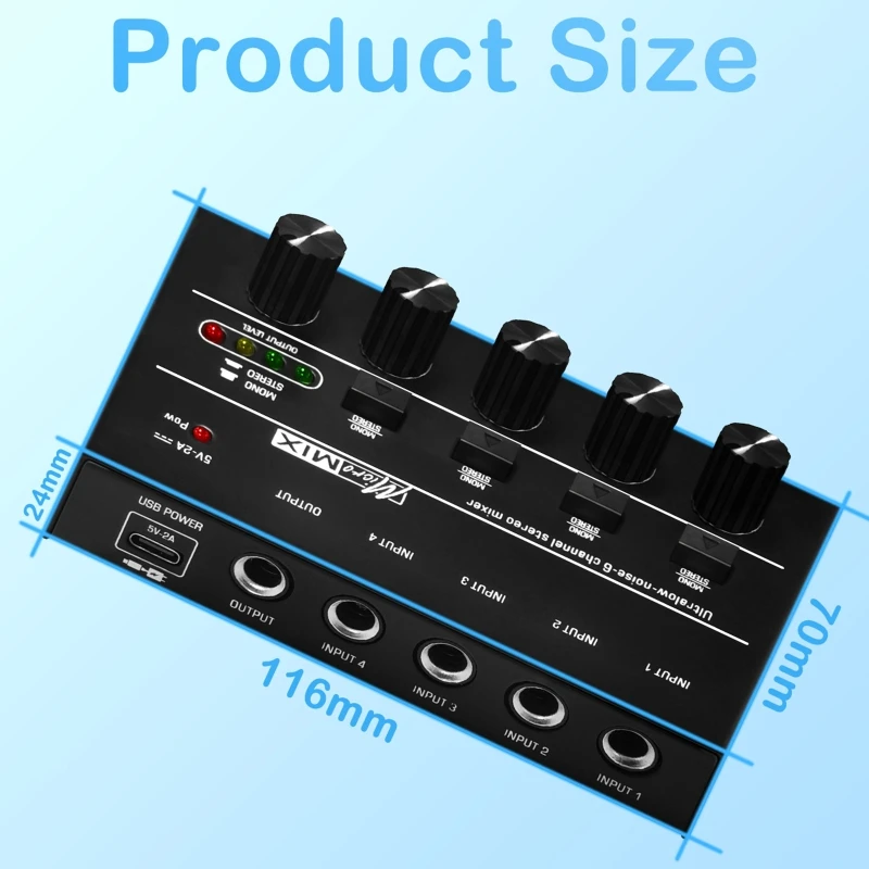 DX400 Mixer Mini DJ Low Noise Sound Mixer Ultra Compact, 51% OFF
