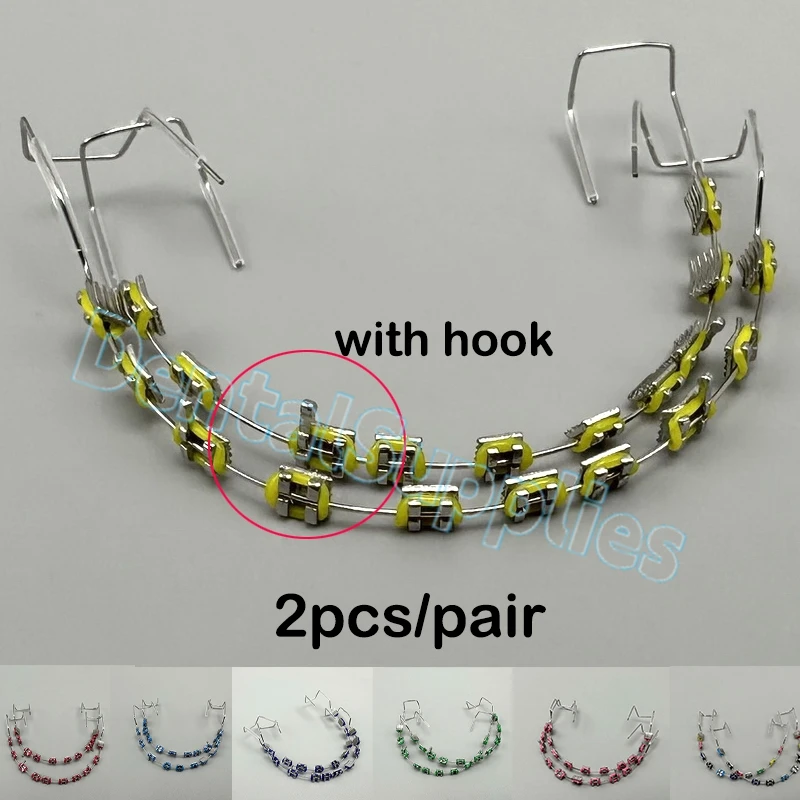 1Pair Dental Fake Braces Decorations Colorful Brackets with Hook Teeth ...