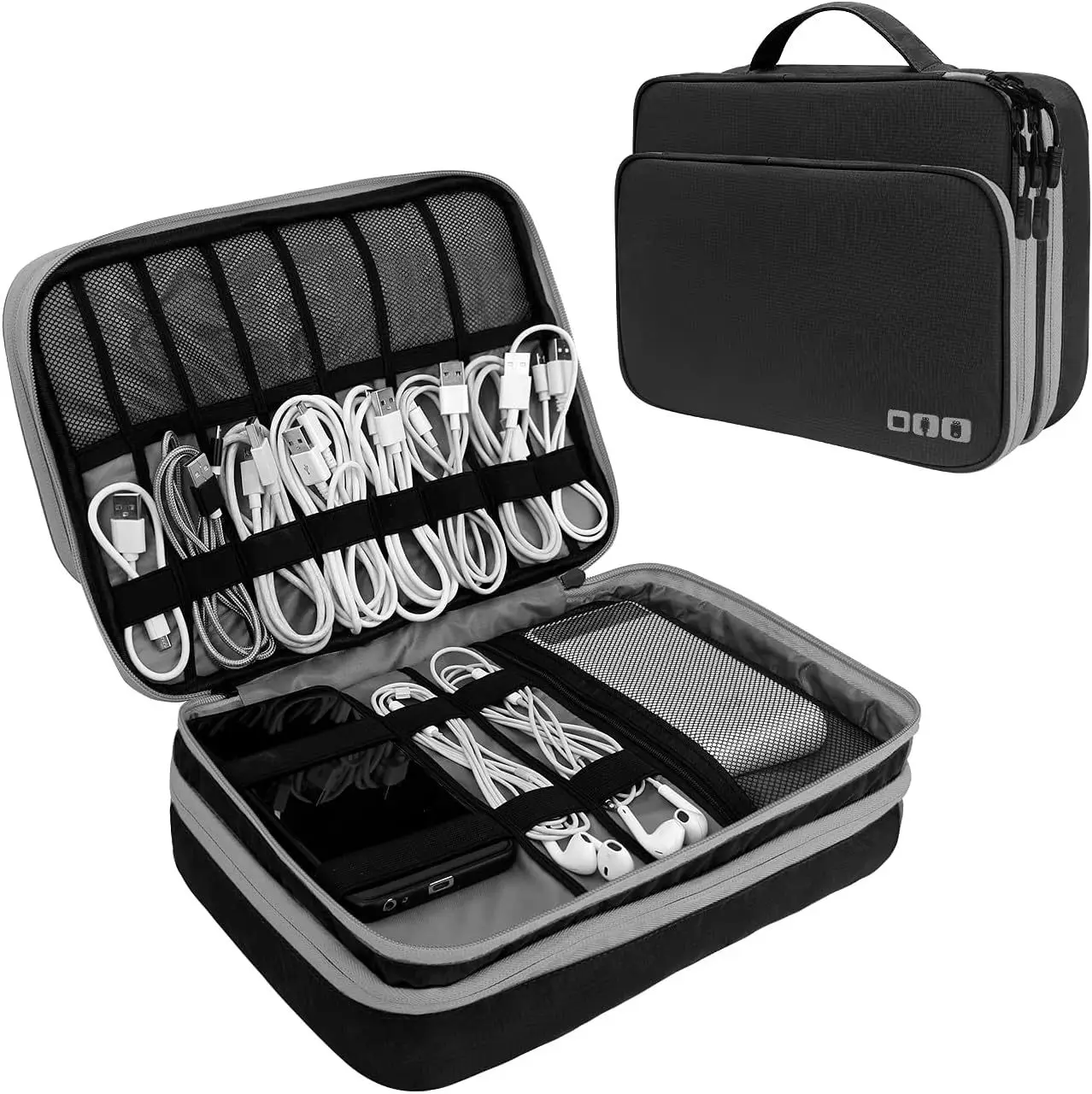 Electronic-Accessories-Organizer-Storage-Handbag-With-Front-Pocket ...
