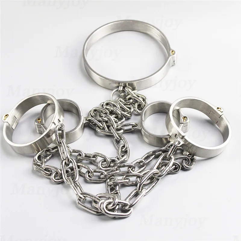Stainless-Steel-Handcuff-Ankle-Cuff-with-Chain-Stealth-Lock-Design-Leg ...