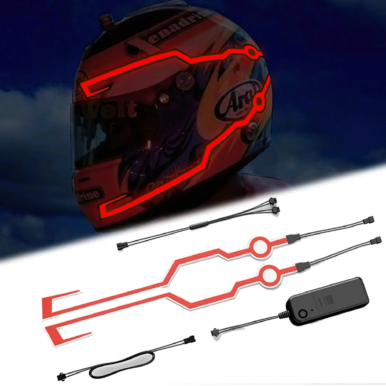 New-Motorcycle-Helmet-LED-Warning-Lights-Night-Riding-Helmet-Motor-Cold ...